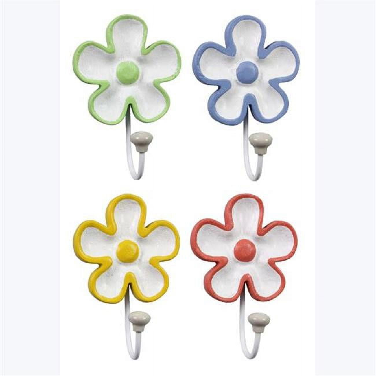 Youngs 73906 Metal Flower Wall Hook, 4 Assorted Color - Walmart.com