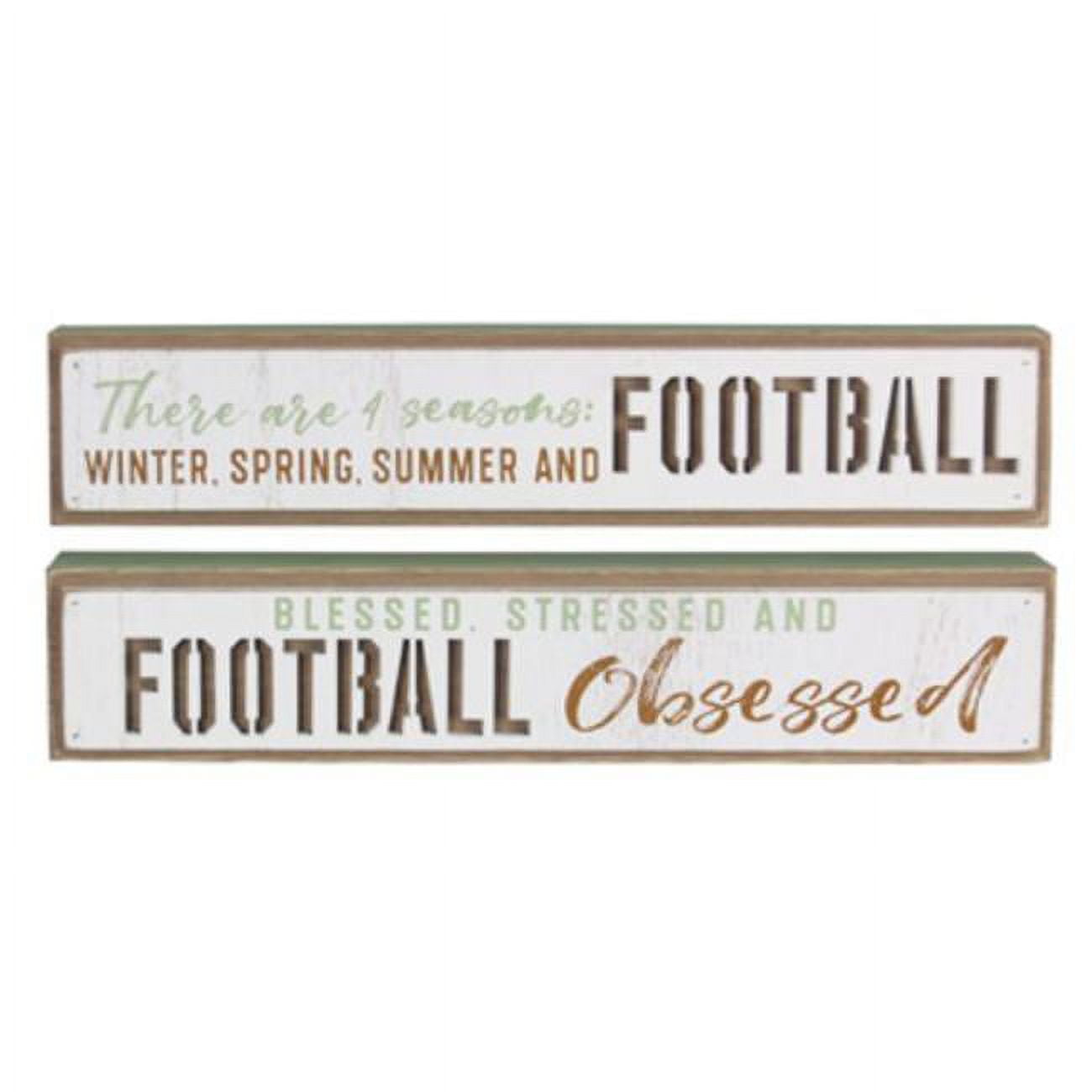 Youngs 80374 Wood Mini Block Football Sign, Assorted Color - 2 Piece ...
