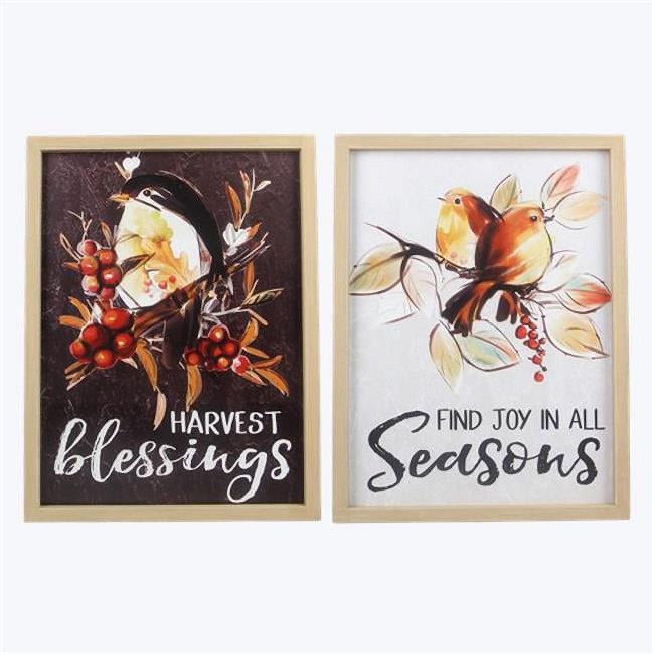 Youngs 81070 Wood Framed Fall Wall Sign, Assorted Color - 2 Piece ...