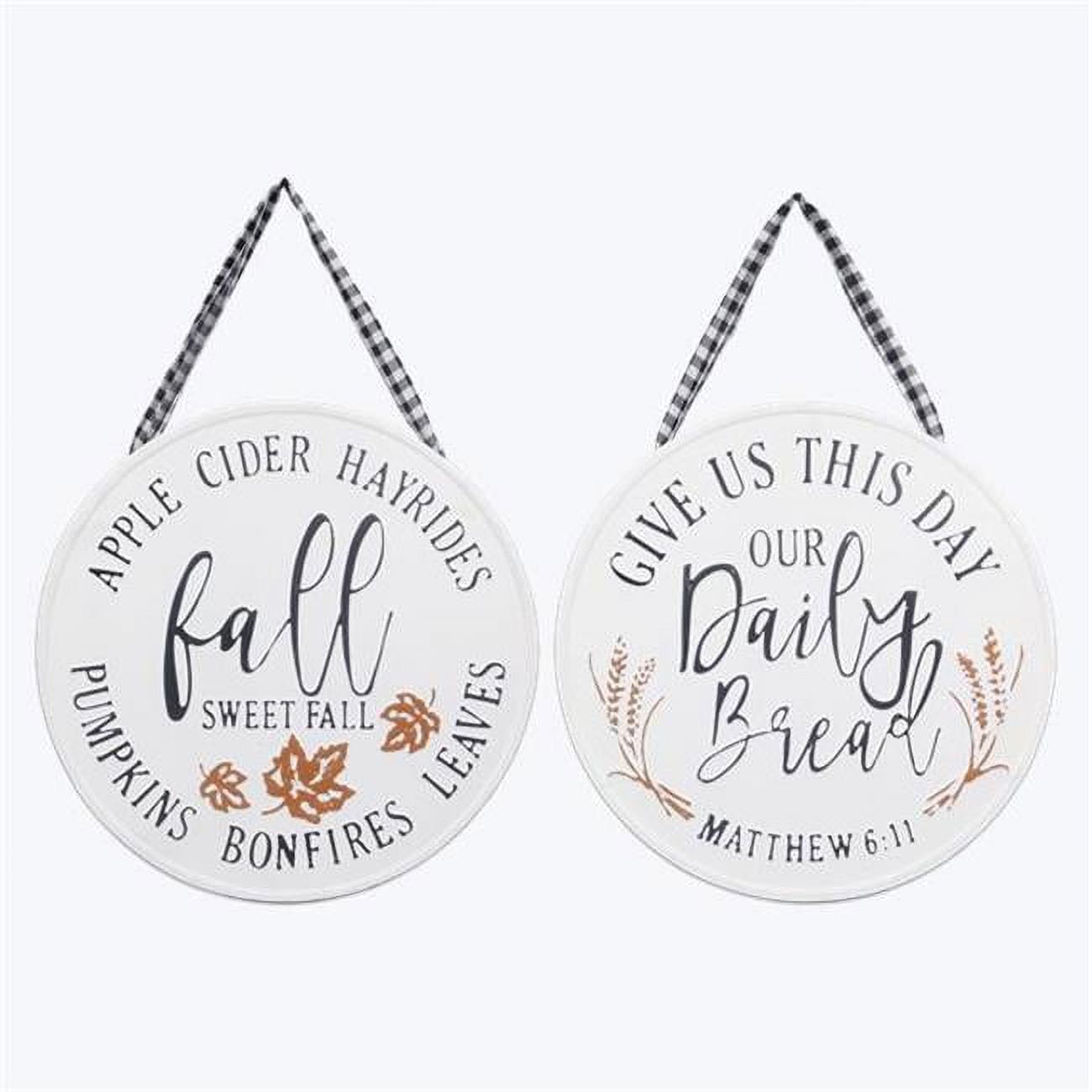 Youngs 81138 18 in. Metal Fall Round Wall Sign - 2 Assorted - Walmart.com