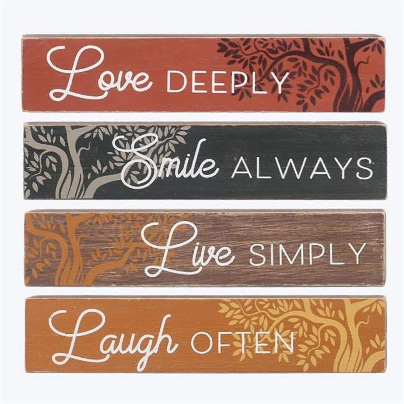 Youngs 81147 Wood Mini Fall Block Signs, Assorted Color - 4 Piece ...
