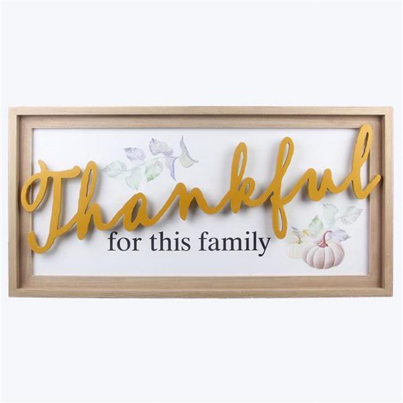 Youngs 81189 Wood Framed Fall Thankful Cutout Wall Sign - Walmart.com