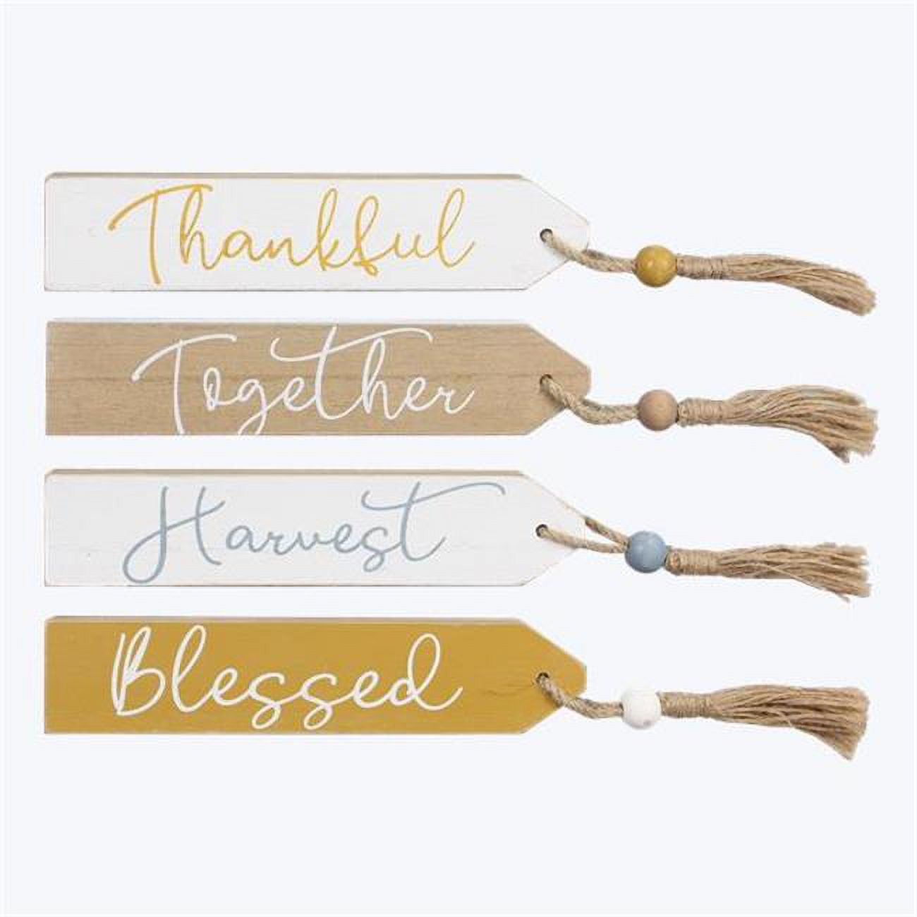 Youngs 82000 Wood Block Tabletop Sign with Tassel Finial, Assorted ...