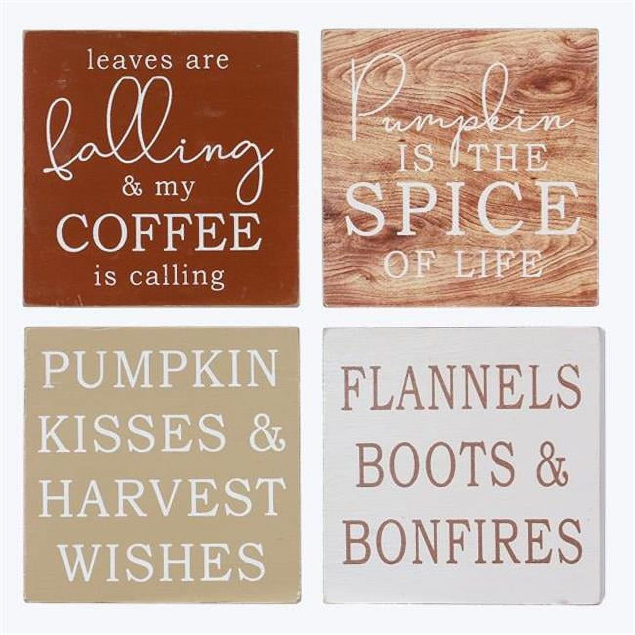 Youngs 82022 Wood Square Fall Tabletop & Wall Block Sign, Assorted ...