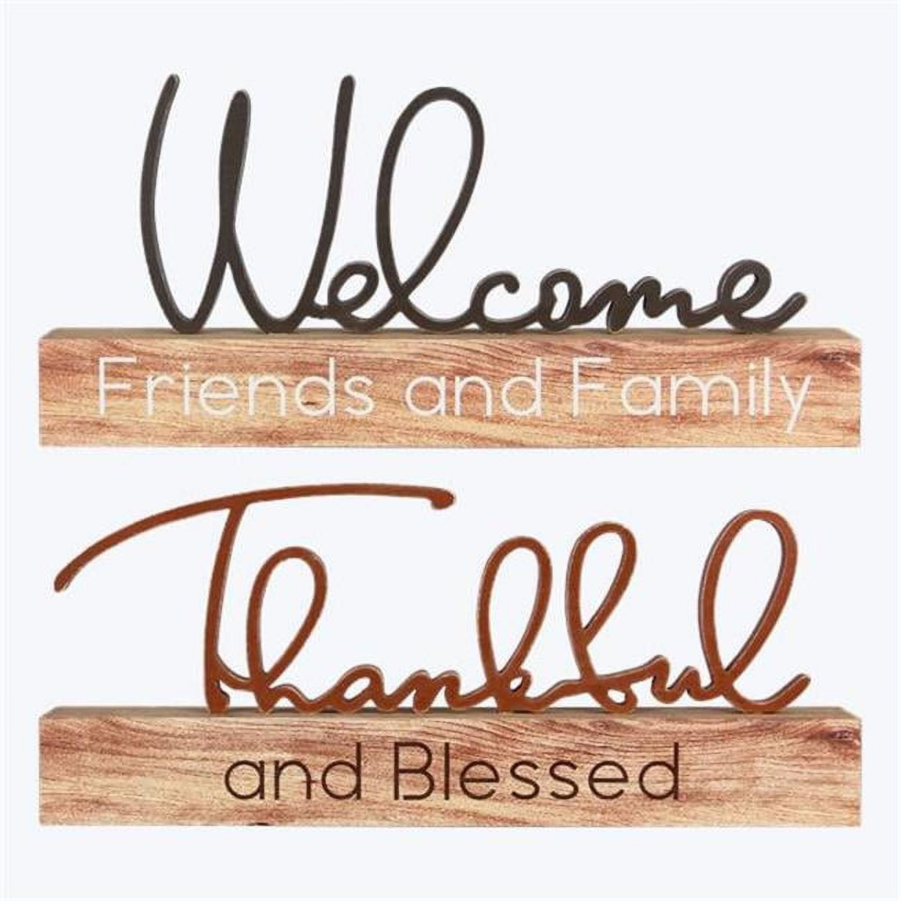 Youngs 82027 Wood Cutout Wordon Base Tabletop Sign, Assorted Color - 2 ...