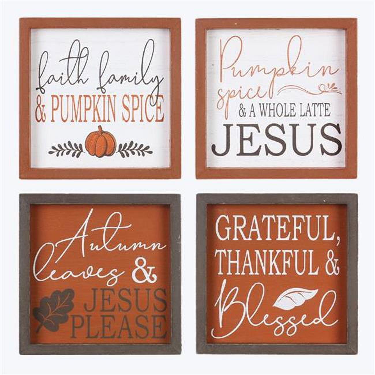 Youngs 82038 Wood Framed Fall Tabletop & Wall Sign, Assorted Color - 4 ...