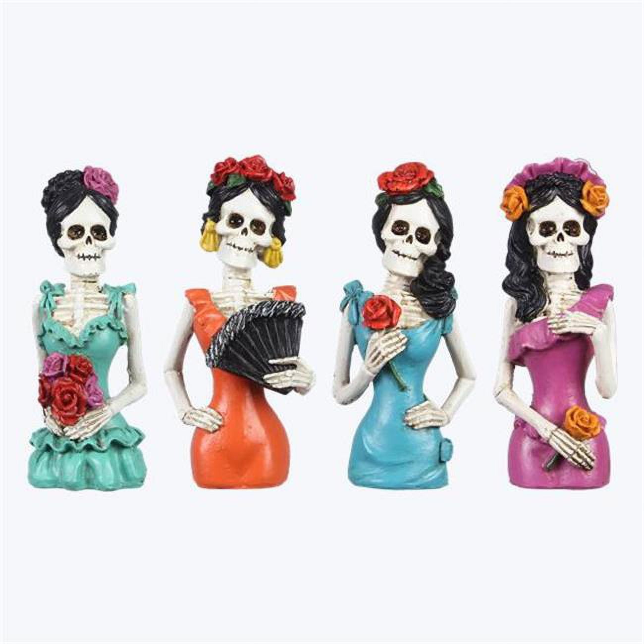 Youngs 82083 Resin Lady Skeletons Figurine, Assorted Color - 4 Piece ...