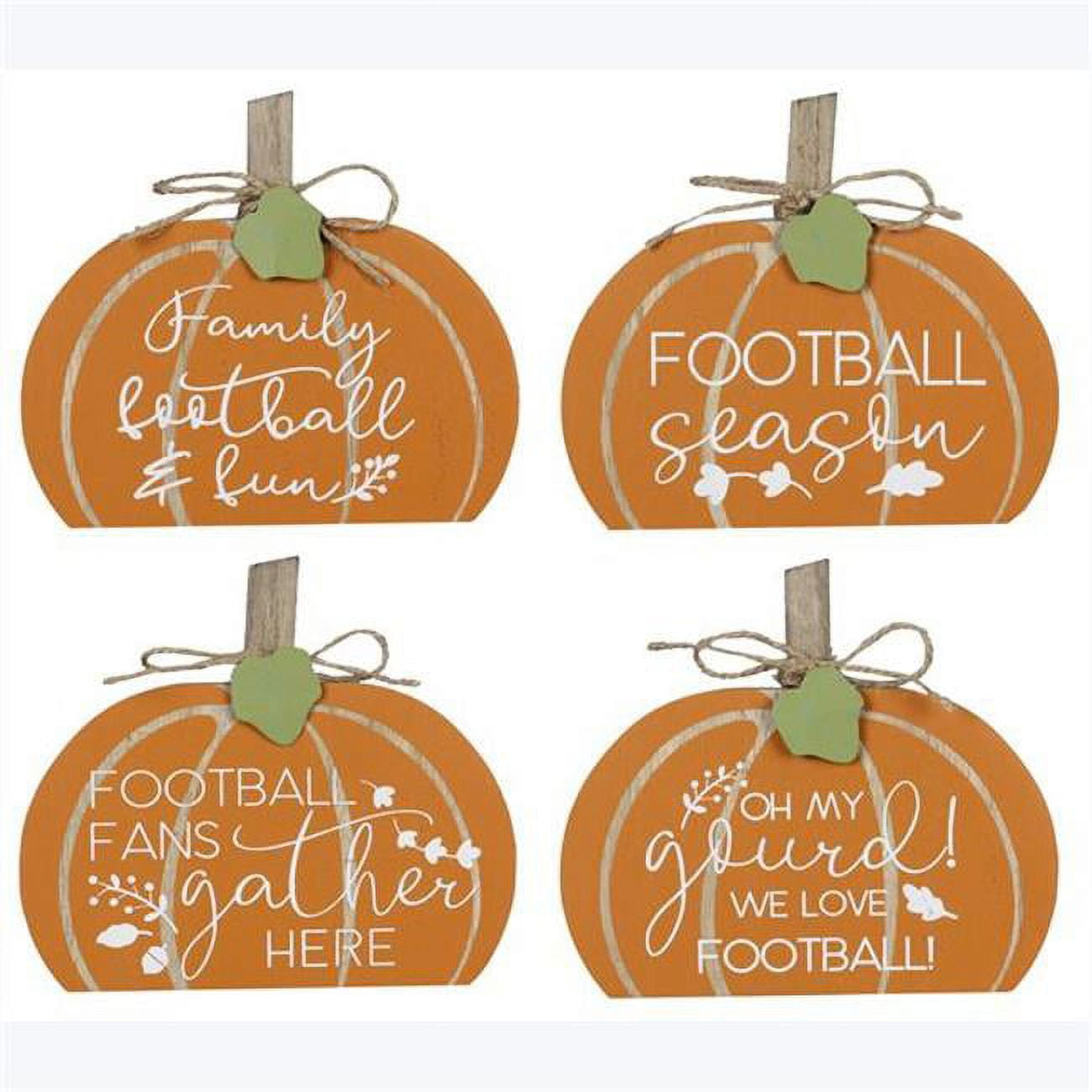 Youngs 82194 Wood Fall Football Traditional Pumpkin Tabletop & Wall ...
