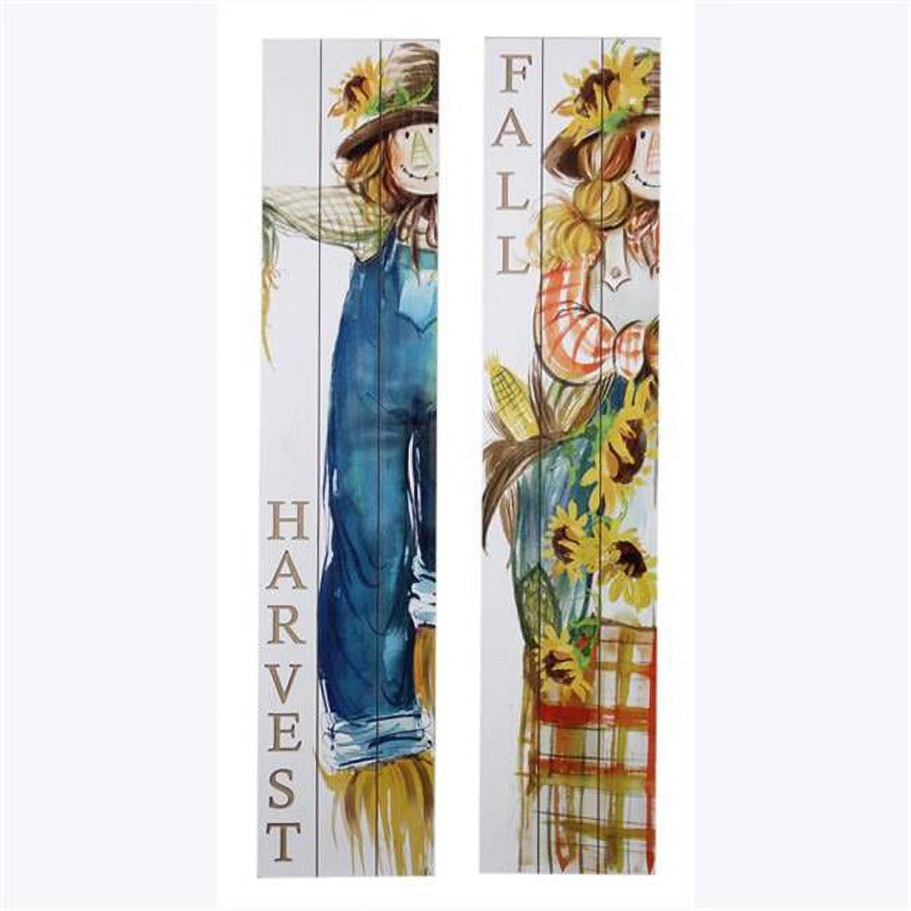 Youngs 82336 Wood Fall Scarecrow Porch Leaner & Wall Sign, Assorted ...