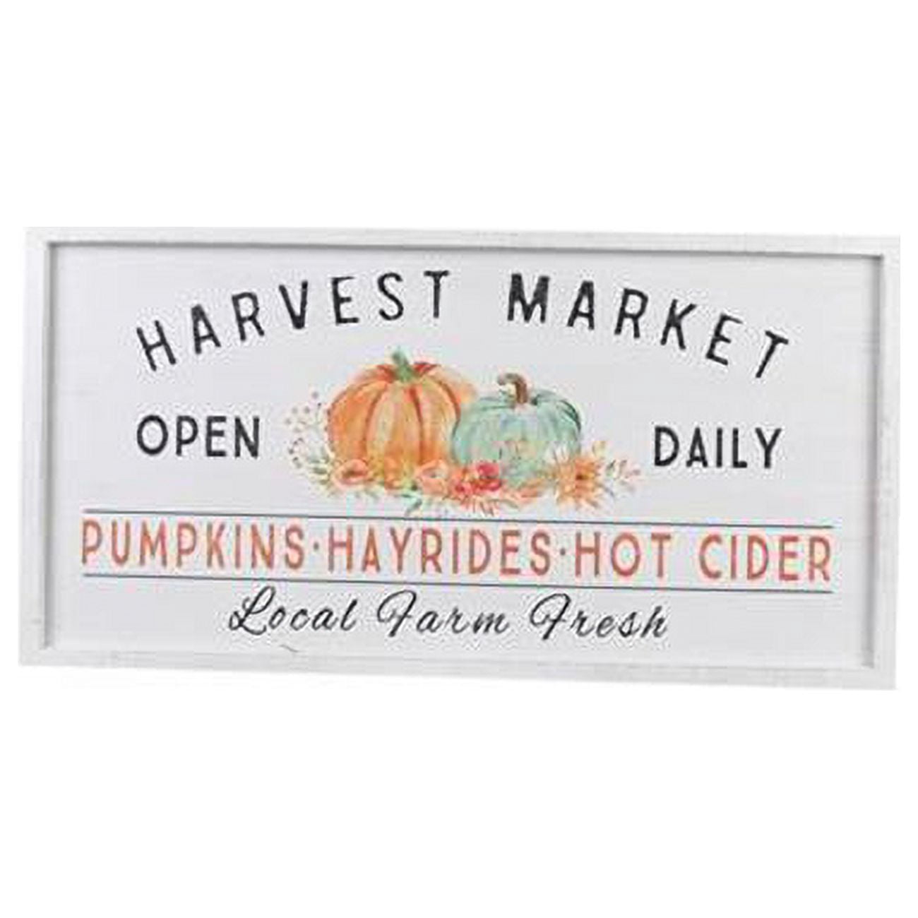 Youngs 82421 Wood Framed Fall Harvest Market Wall Sign - Walmart.com