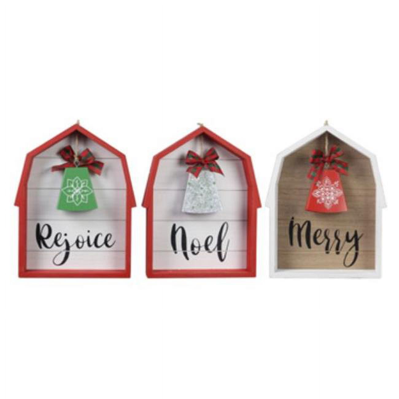 Youngs 90853 Wood Framed Barn House Christmas Tabletop & Wall Sign ...