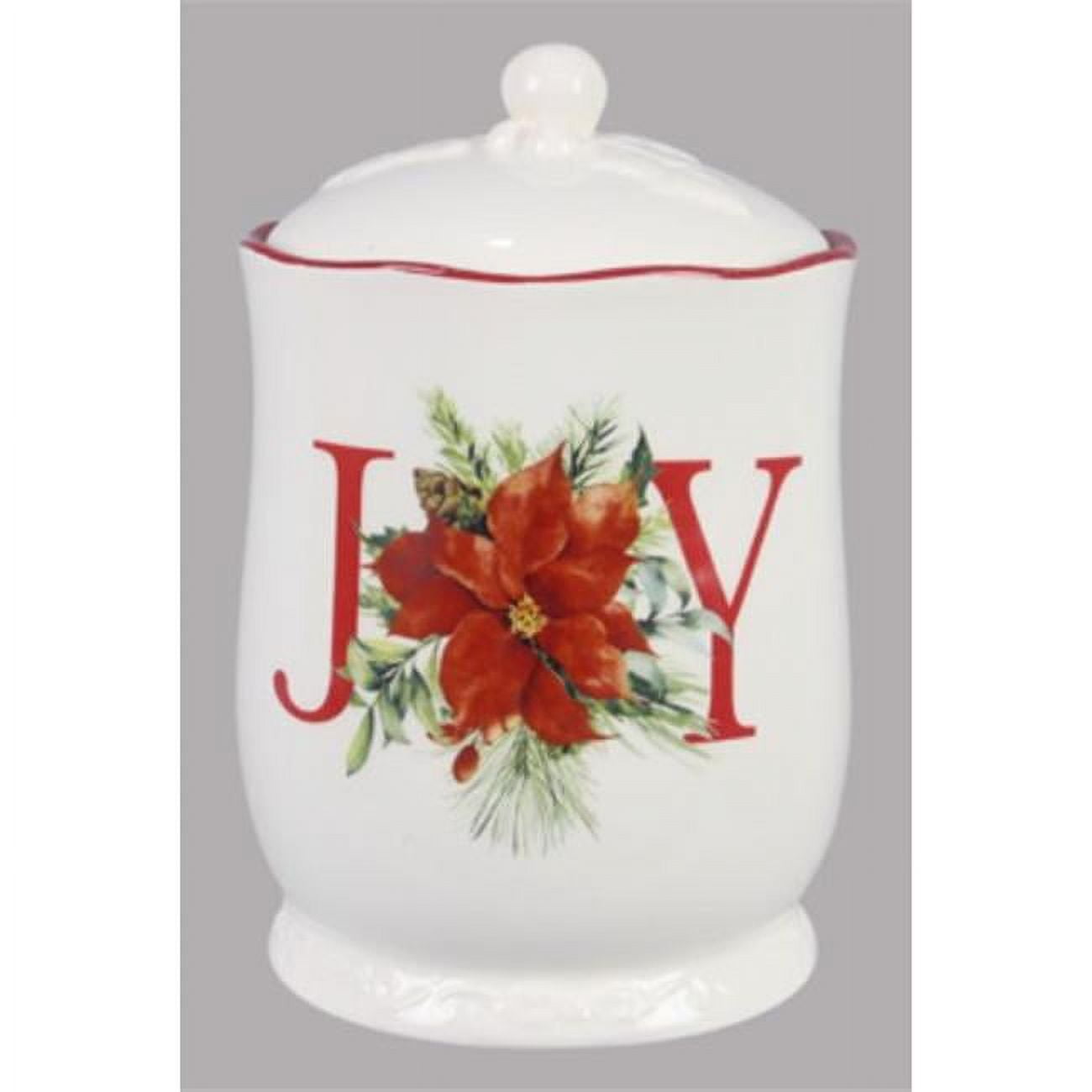 Youngs 90988 Ceramic Christmas Joy Treat Jar with Silicon Seal ...
