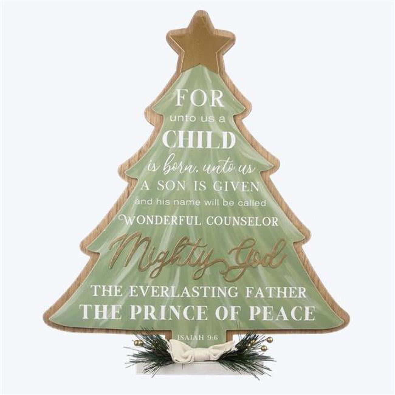 Youngs 91410 Wood Christmas Tree Tabletop Sign - Walmart.com