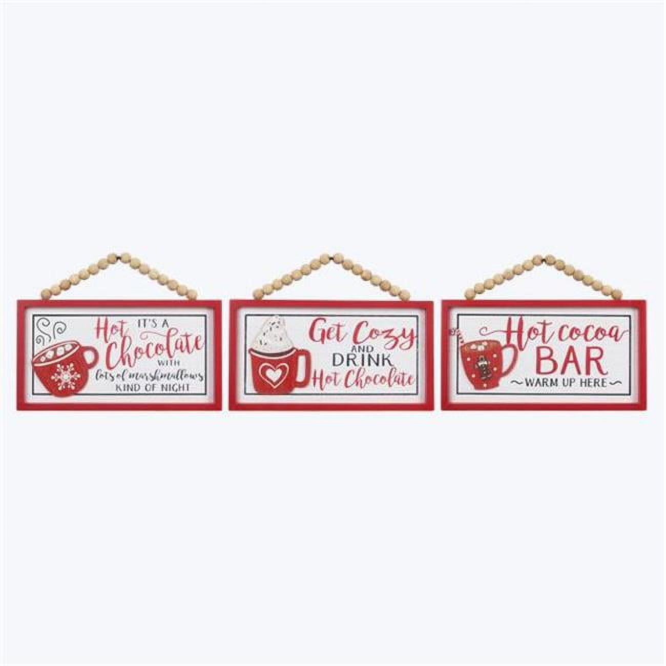 Youngs 91495 Wood Framed Wall Sign, Hot Coca, Assorted Color - 3 Piece ...