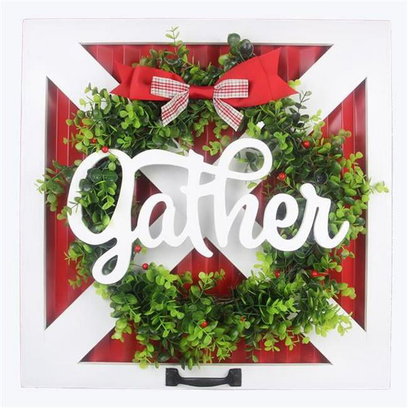 Youngs 91560 Wood Barn Door with Wreath Gather Sign - Walmart.com