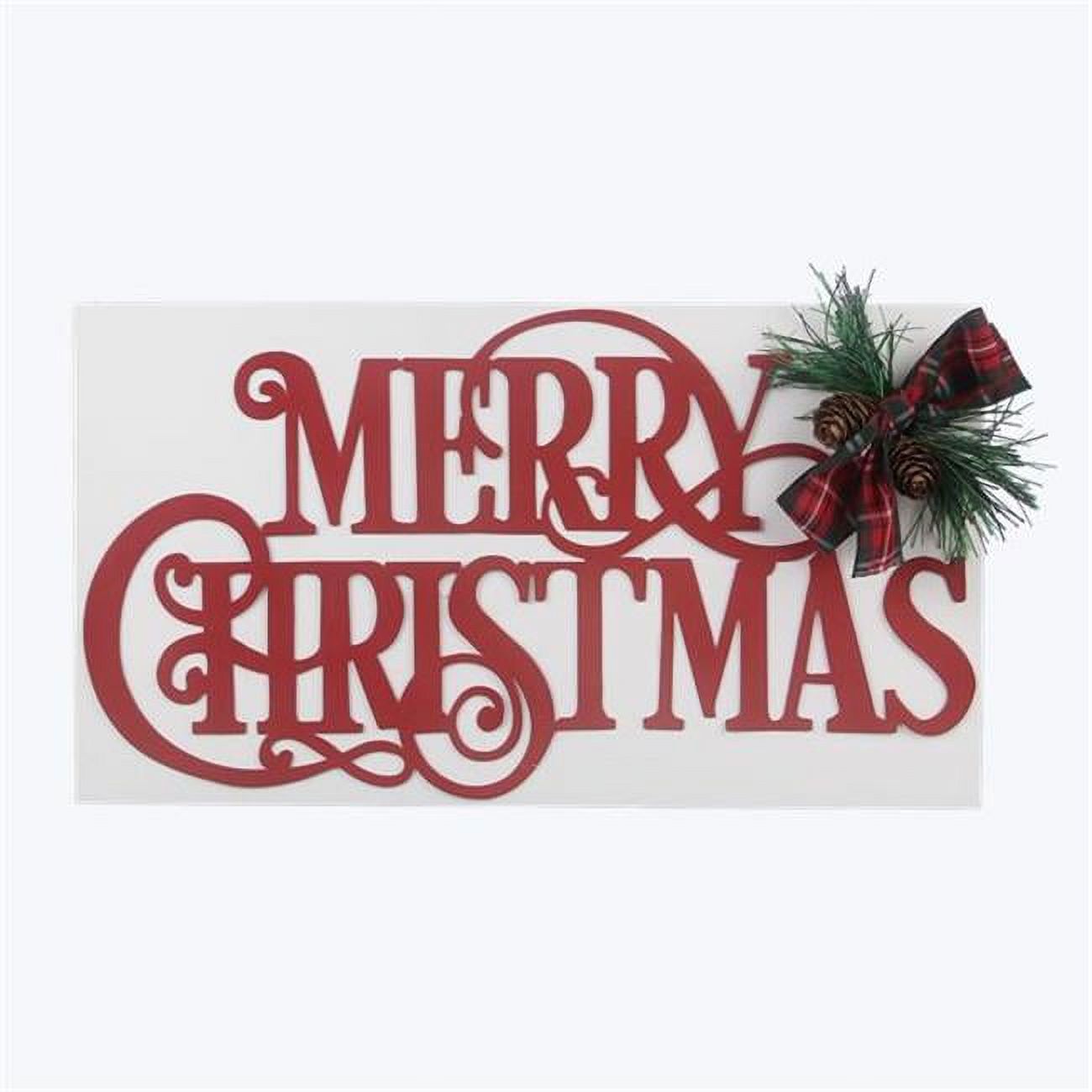 Youngs 91649 Wood Merry Christmas Wall Sign with Pine Cones - Walmart.com