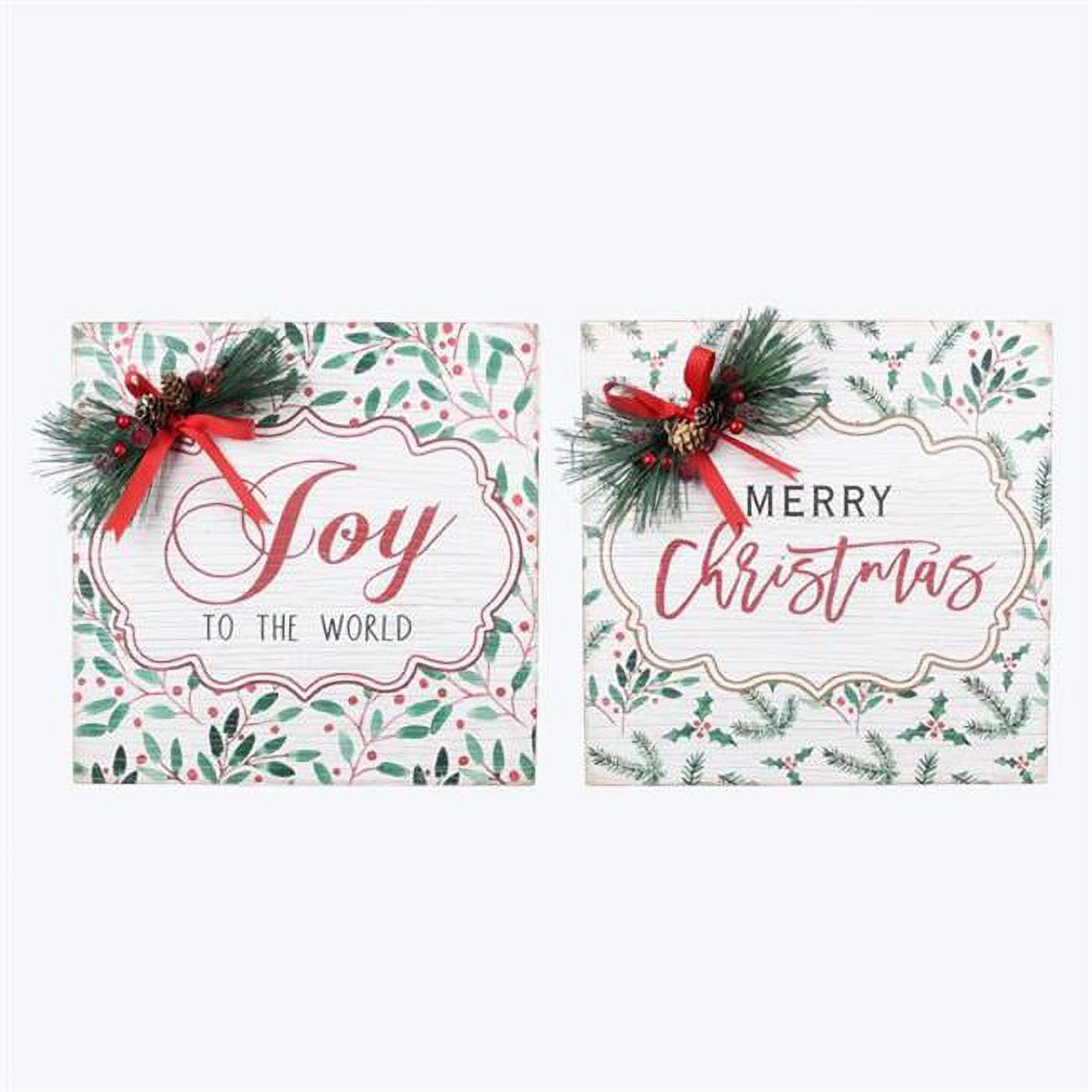 Youngs 91793 Wood Christmas Wall Sign, Assorted Color - 2 Piece ...