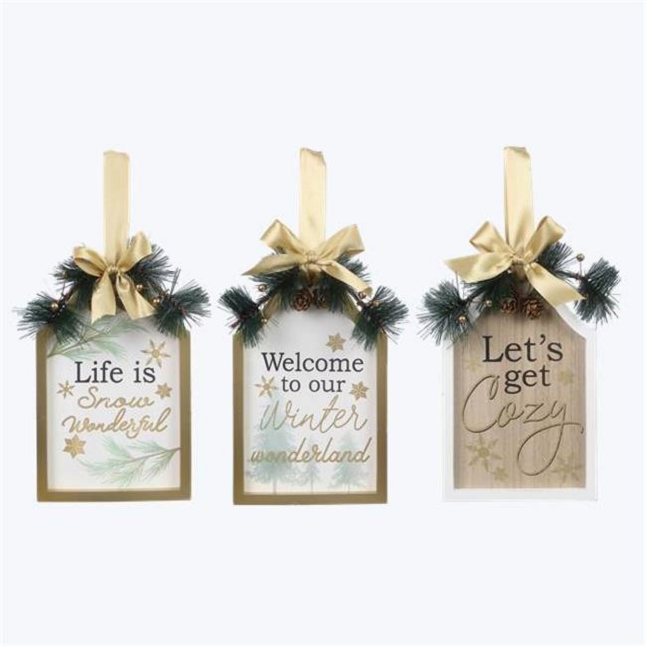 Youngs 91860 Wood Christmas Gift Tag Shape Wall Sign, Assorted Color ...