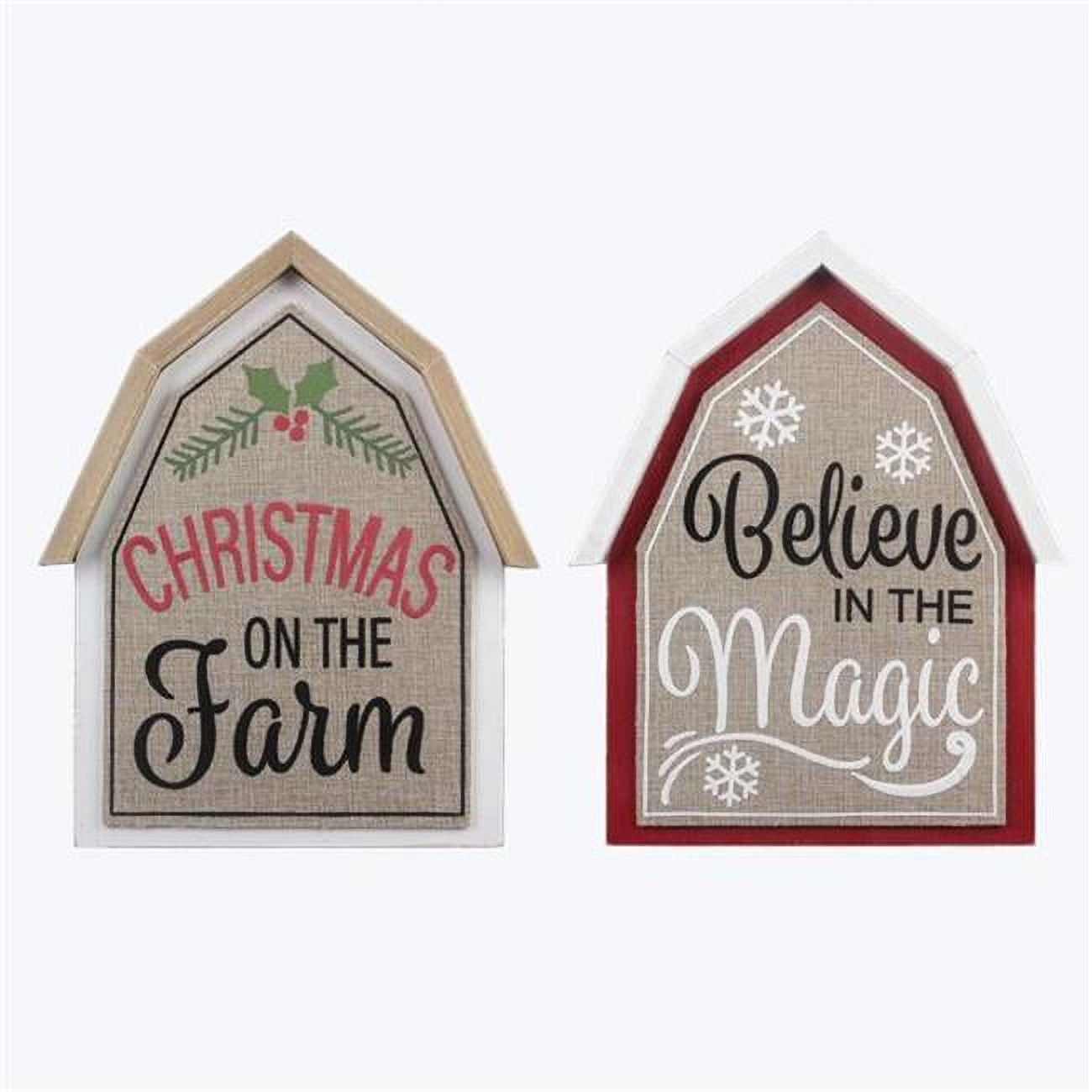 Youngs 91912 Wood Barn Tabletop Sign, Assorted Color - 2 Piece ...