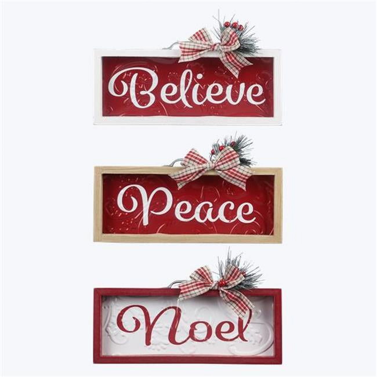 Youngs 91919 Wood Framed Tabletop Christmas Sign, Assorted Color - 3 ...