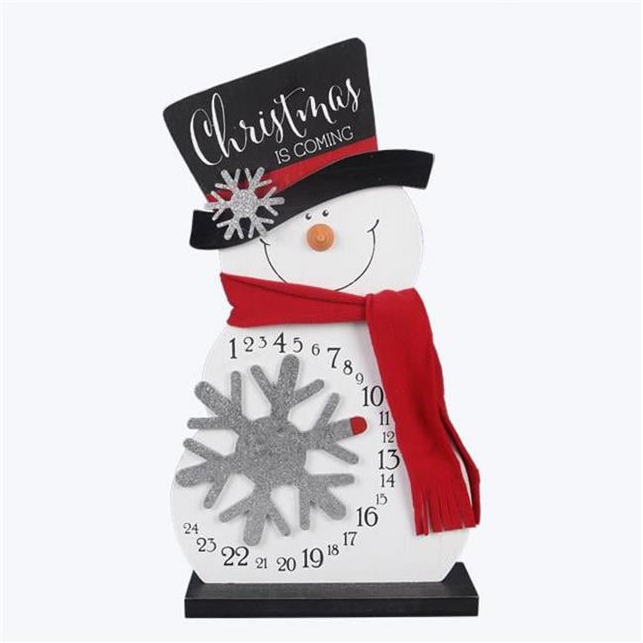 Youngs 92036 Wood Christmas Countdown Tabletop Snowman with Knitted ...