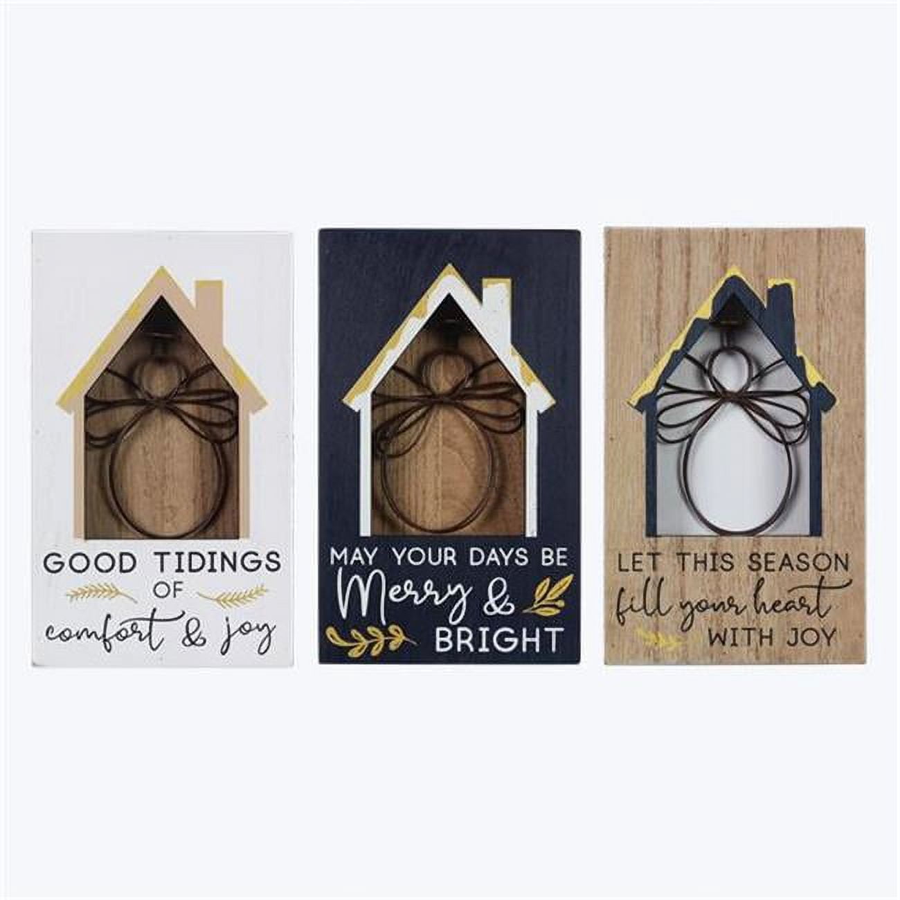 Youngs 92311 Wood Winter Solstice Angel Shadow Box Signs, Assorted ...