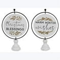 Youngs 92312 Wood Winter Solstice Double-Sided Signs on Pedestal ...