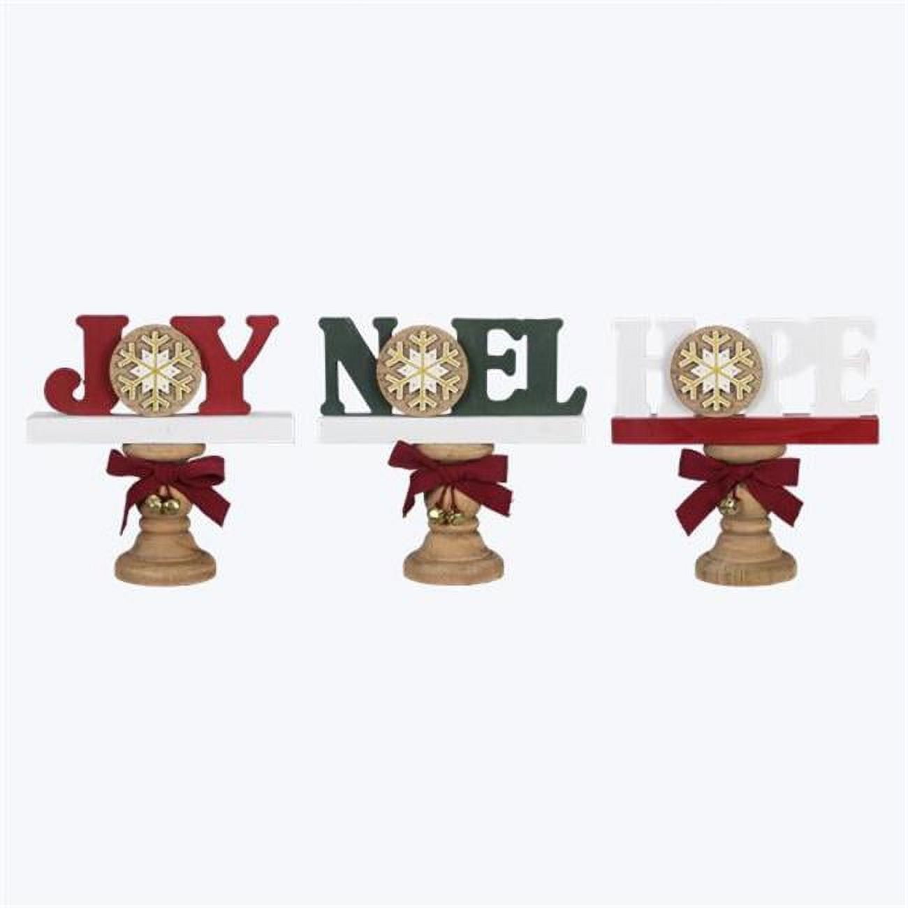 Youngs 92318 Wood Winter Solstice Word Cut-Out on Pedestal, Assorted ...