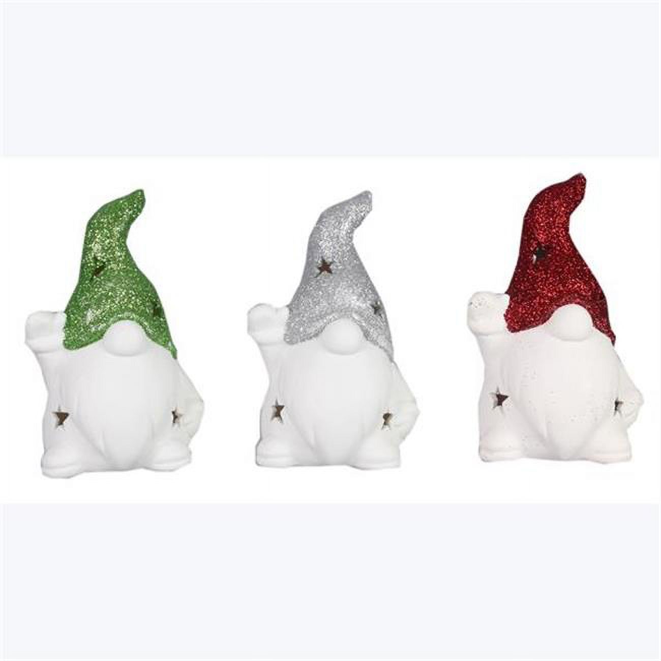 Youngs 92518 Ceramic LED Gnome Santas, Assorted Color - 3 Piece ...