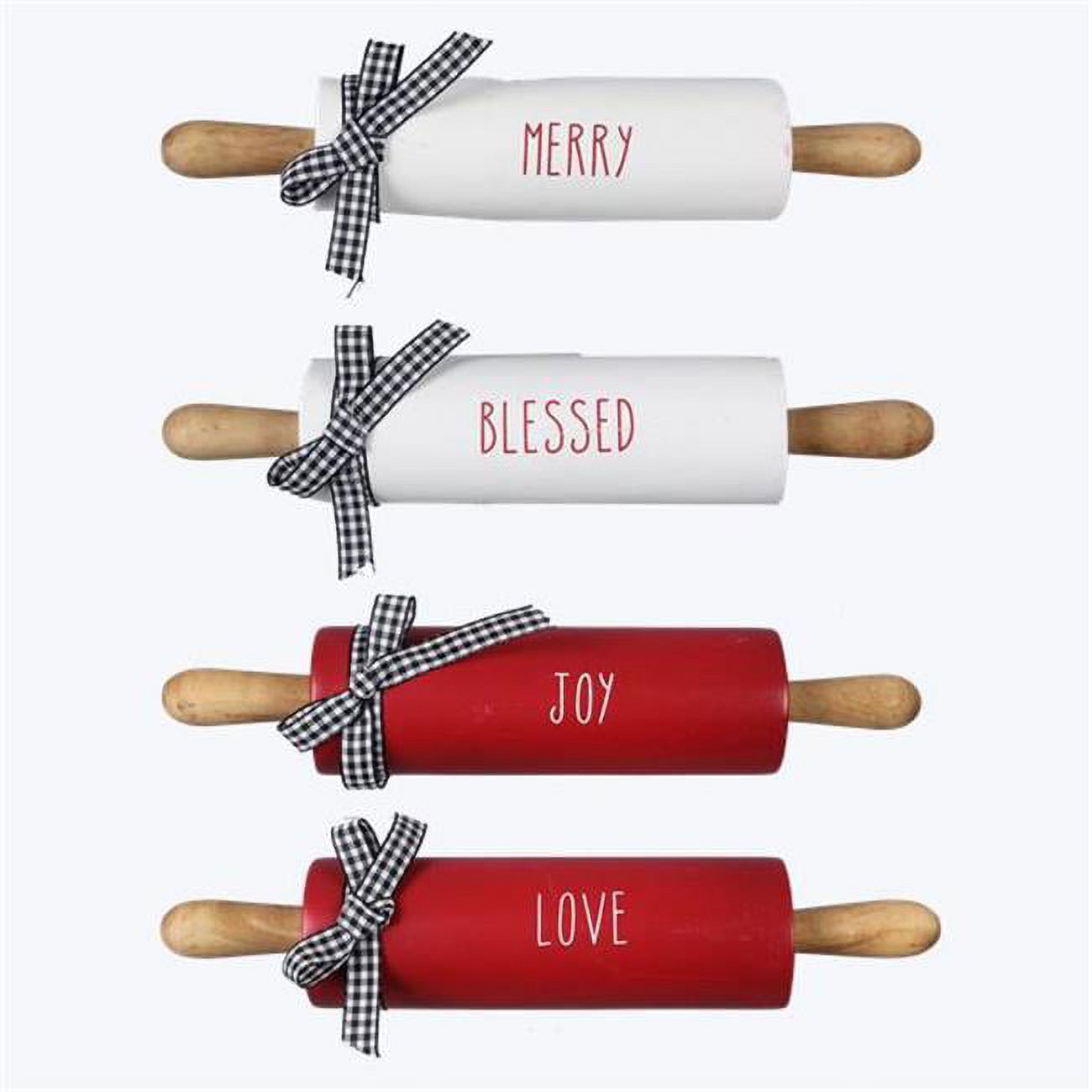 Youngs 92642 Wood Tabletop Rolling Pin Shaped Signs, Assorted Color - 4 ...