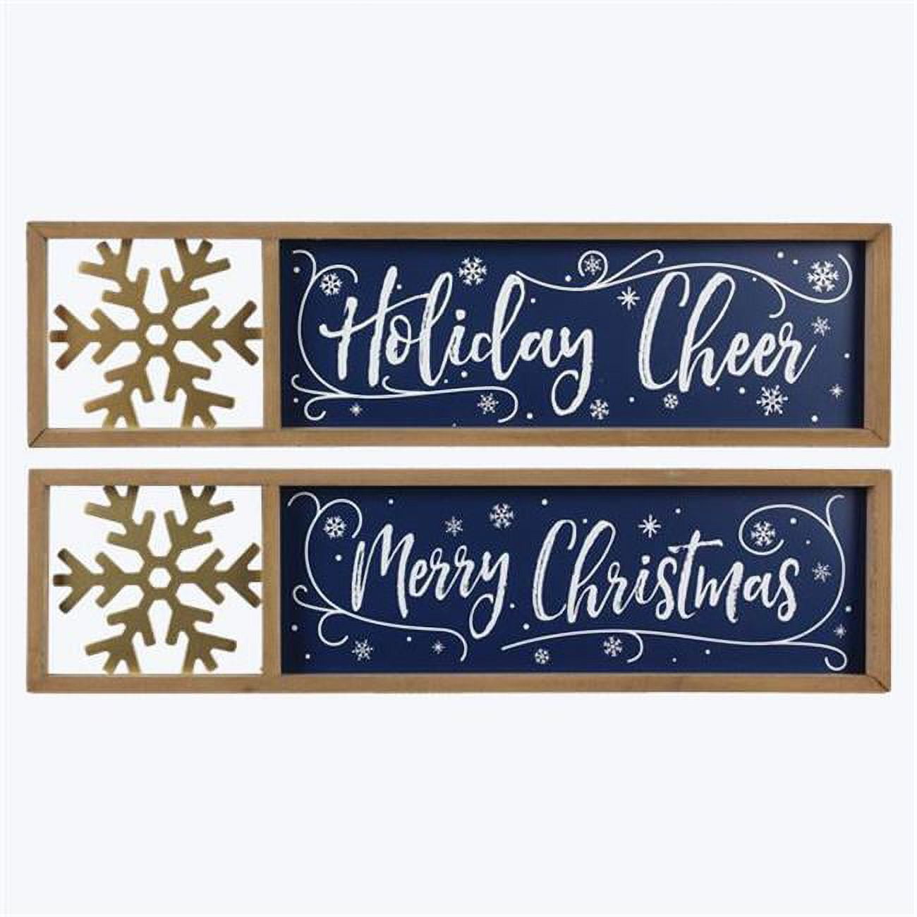 Youngs 92657 Wood Frame Christmas Wall Sign with Cutout Snow Flake ...