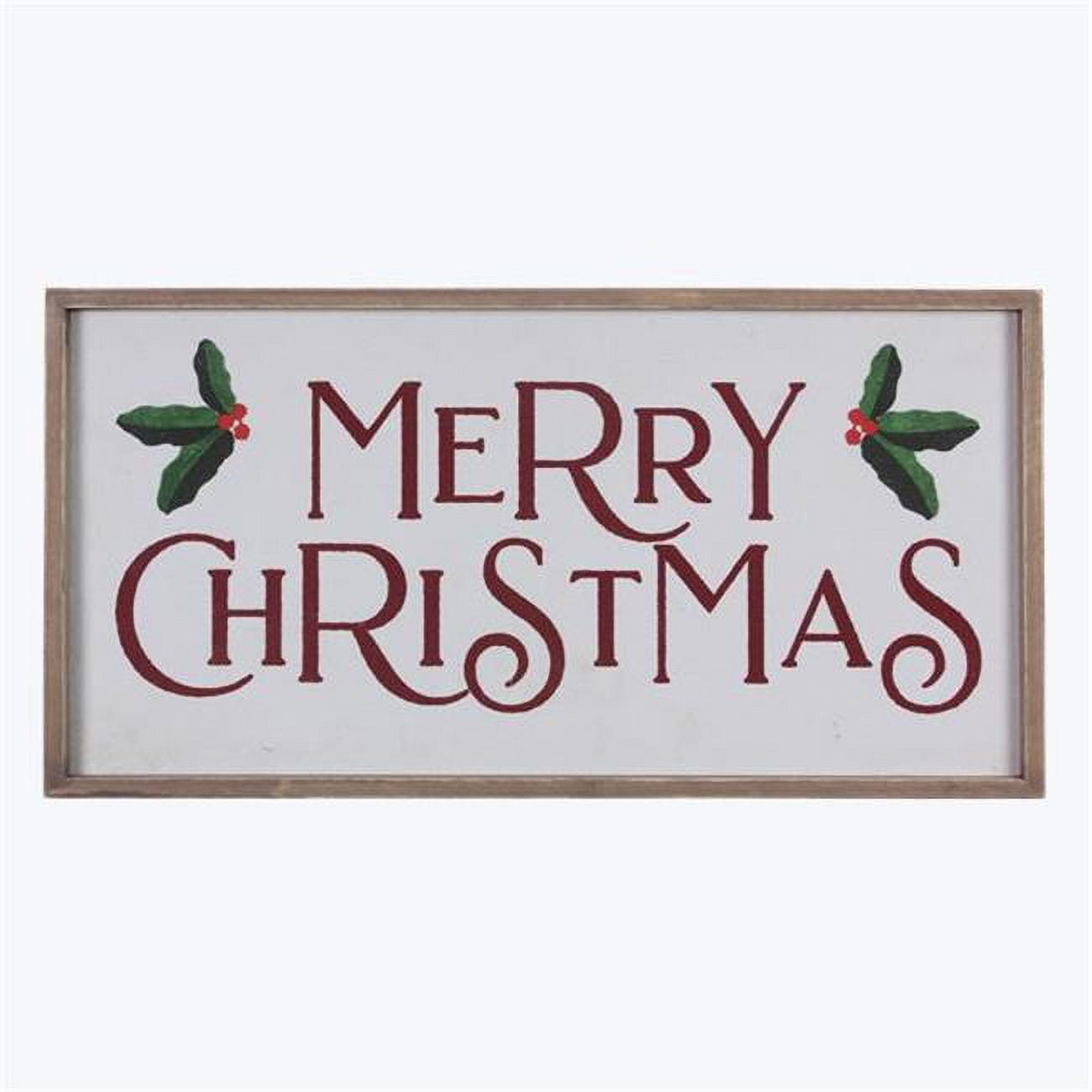 Youngs 92743 Wood Frame Christmas Sign Printed on Fabric Wall Sign ...