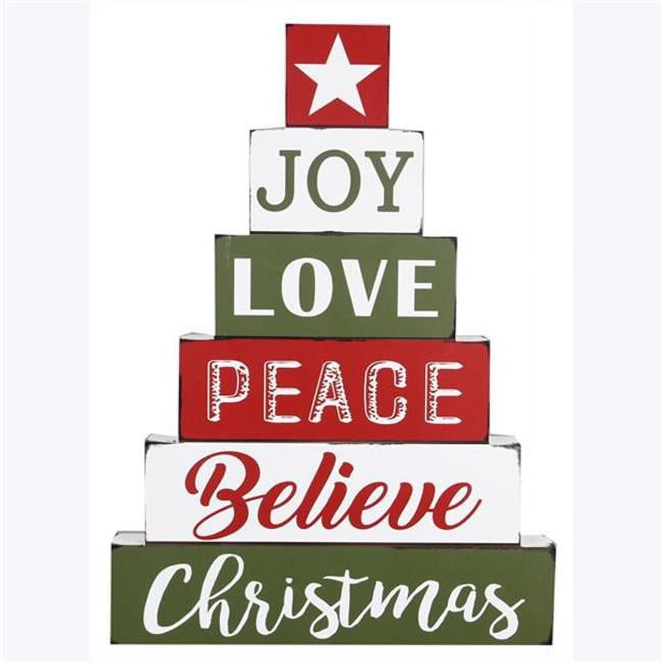 Youngs 92760 Wood Stacked Tree Shaped Tabletop Sign - Walmart.com