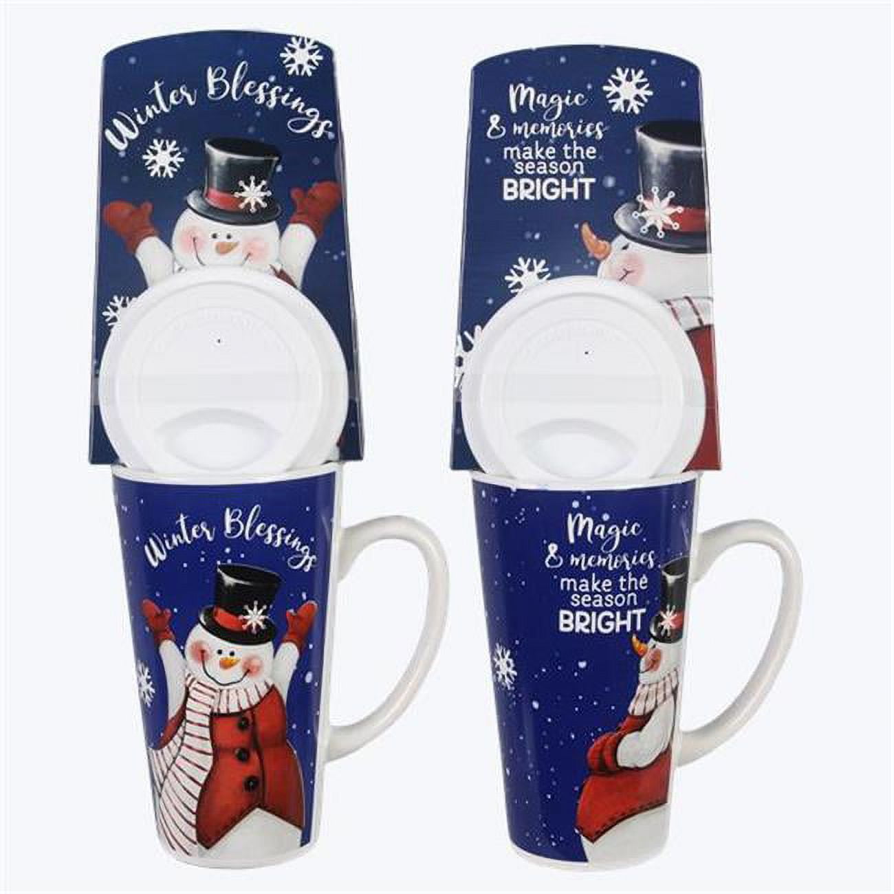 Youngs 92792 Ceramic Travel Mug Kit with Silicon Lid, Assorted Color ...