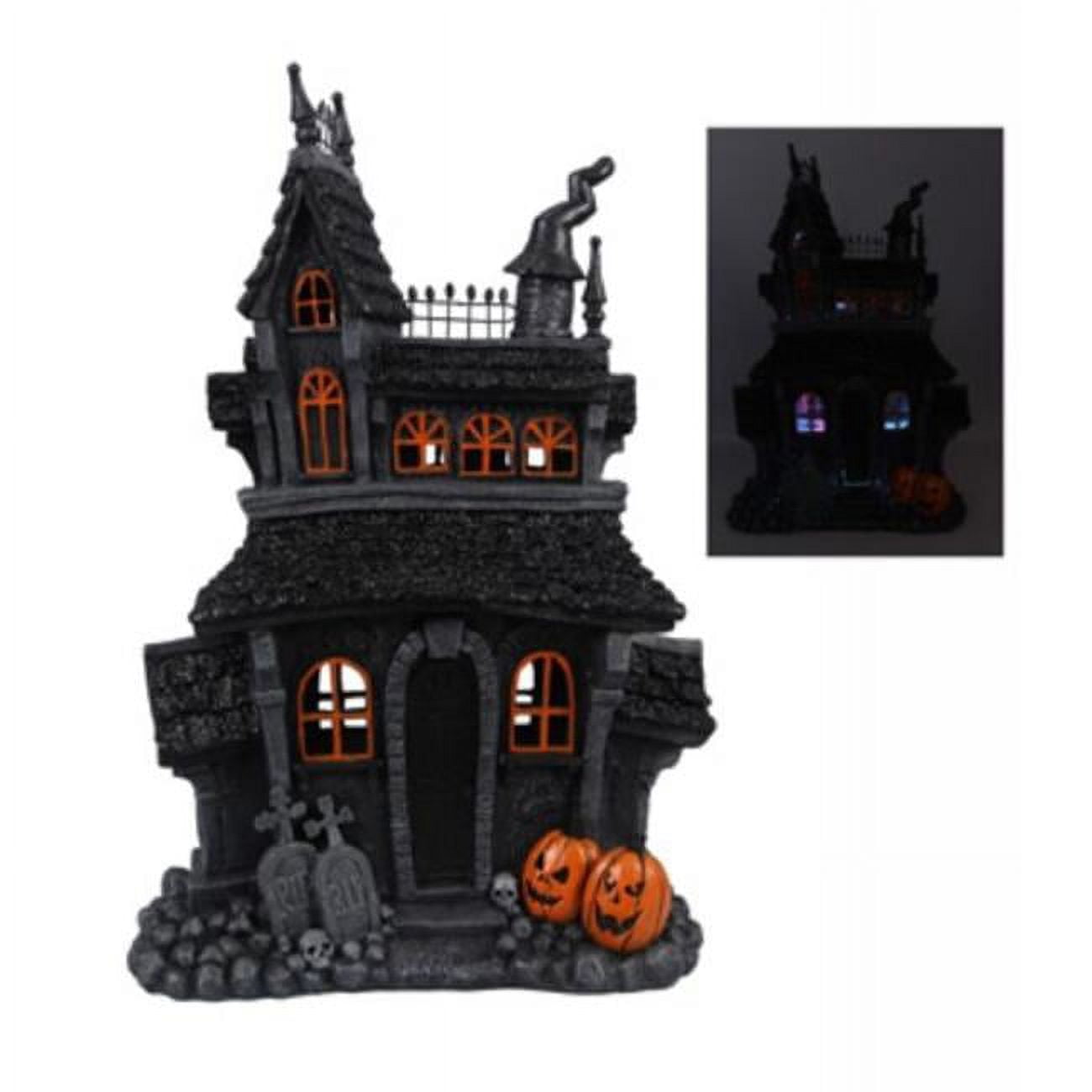Youngs Resin LED Lighted Haunted House Accent - Walmart.com