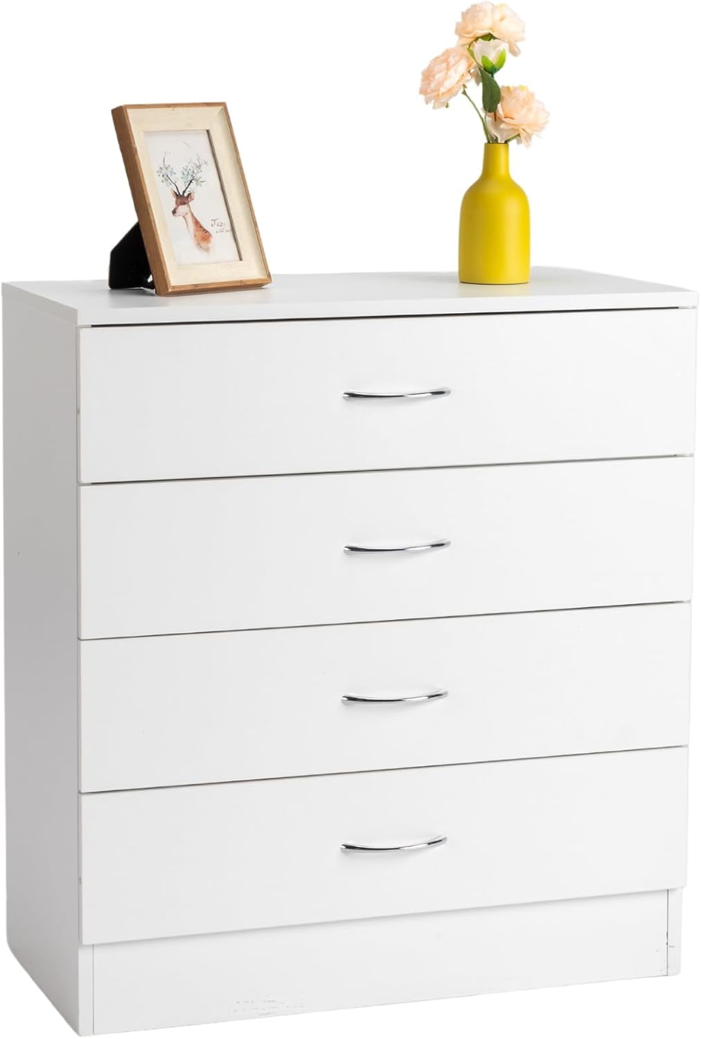 Youngshion Wooden 4 Drawer Dresser for Bedroom, Small Chests of Drawers ...