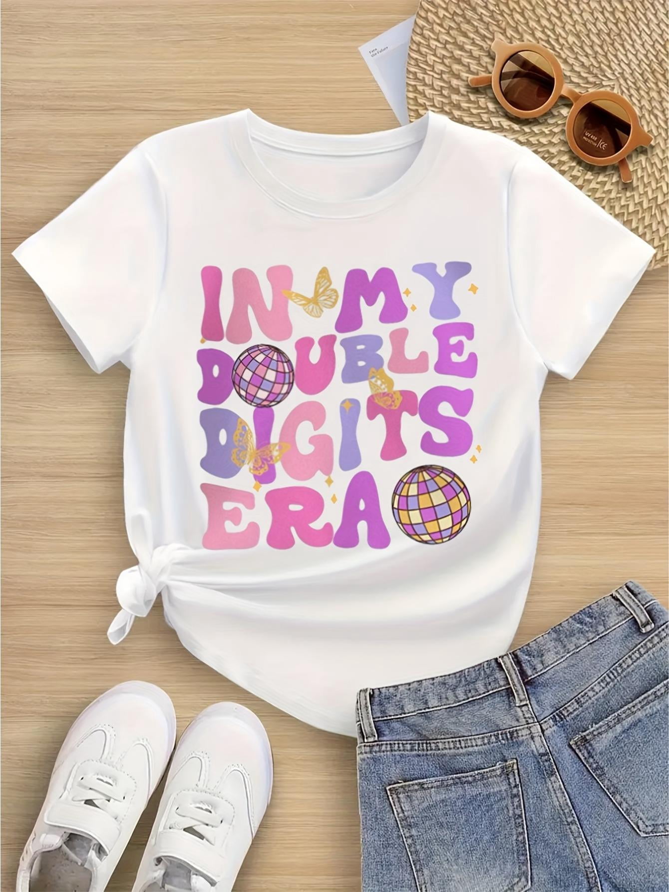Youngsters' Retro 'In My Double Digits Era' Cotton T-Shirt - Colorful ...