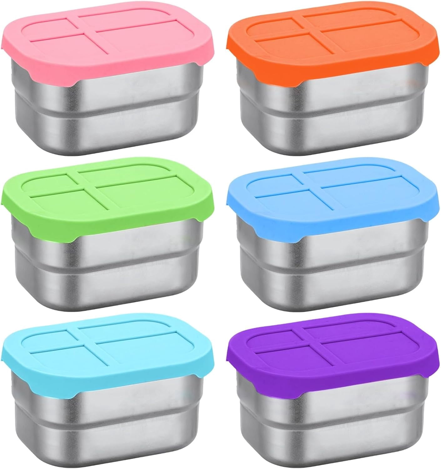 Youngsters Snack Containers Stainless Steel, Leakproof Silicone Lids ...