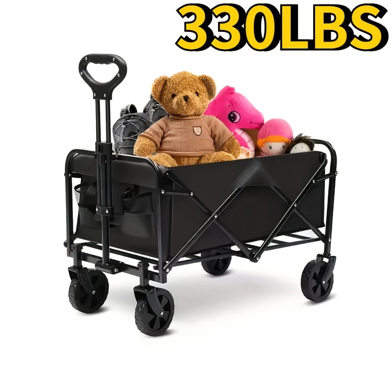Youngsters carriage Foldable Wheeled Wagon Cart-Heavy Duty Utility Cart ...