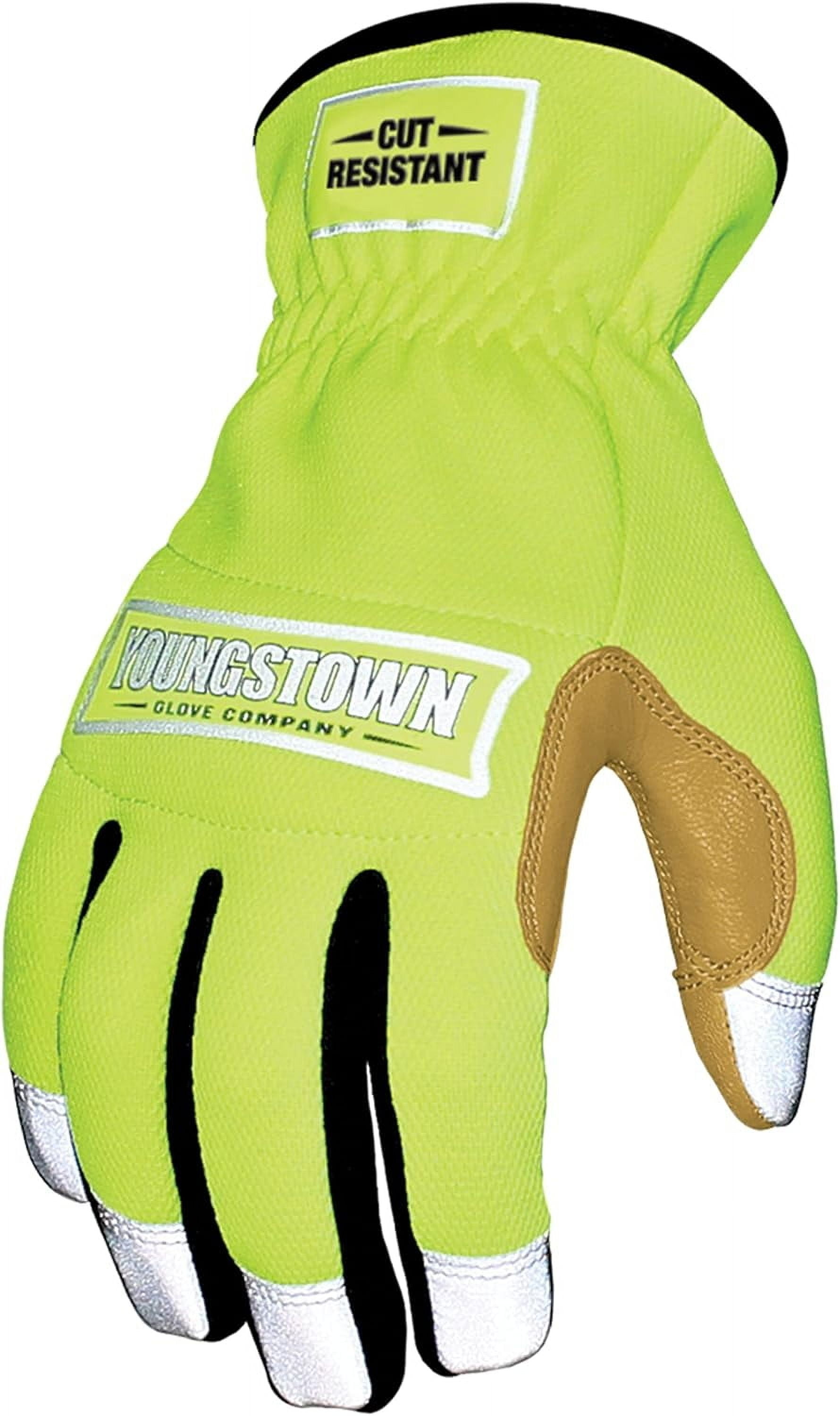 Youngstown Glove Hi-Viz Cut Resistant Hybrid Safety Work Gloves for Men ...
