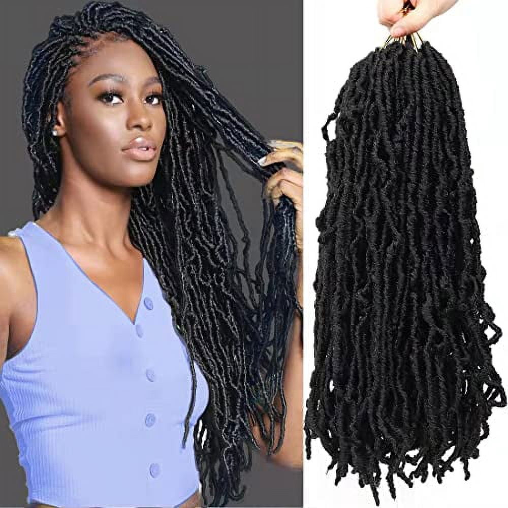 Youngther 18 inch New .. Faux Locs Crochet Hair .. Curly 6 Packs New ...