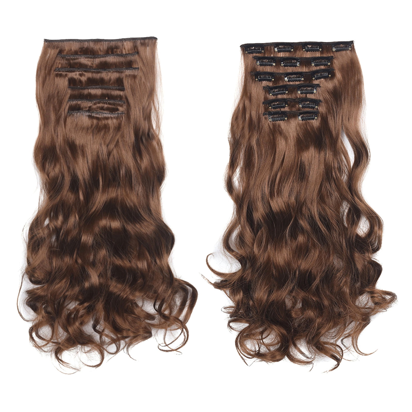 Youngver Hair Extensions, Hair Extensions 20Inch Synthetic Curly Wavy ...