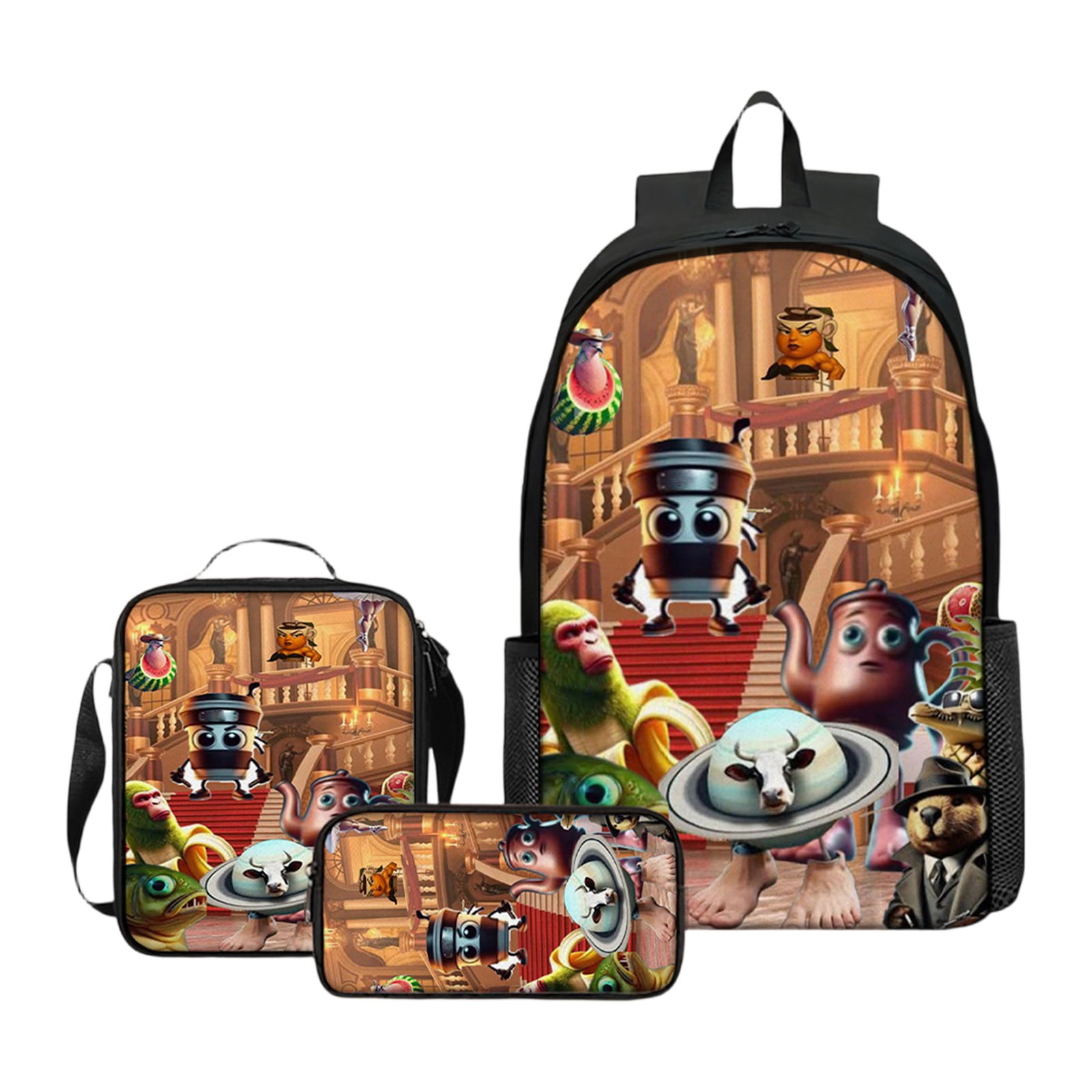 YoupWaven 3Pcs Italian Brainrot Backpacks, 16.5" Italian Brainrot ...