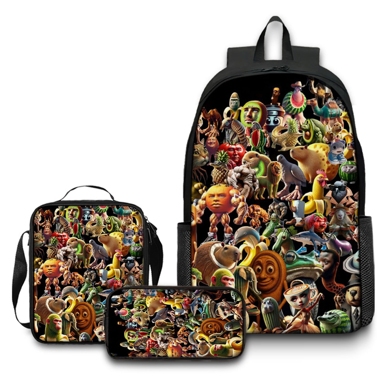 YoupWaven 3Pcs Italian Brainrot Backpacks, 16.5" Italian Brainrot ...