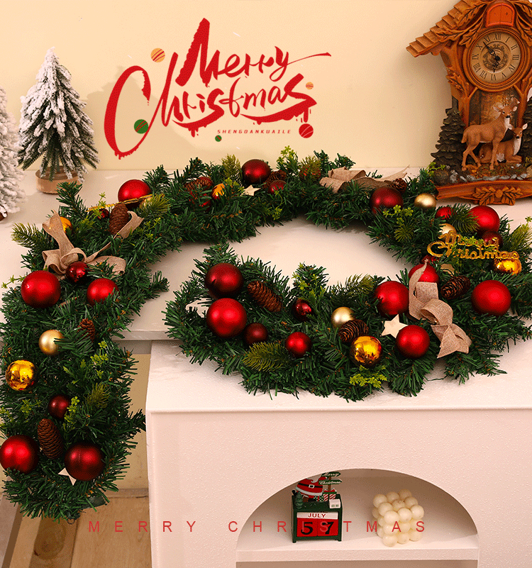 YoupWaven 6Ft Christmas Garland, Artificial Christmas Hanging Red ...