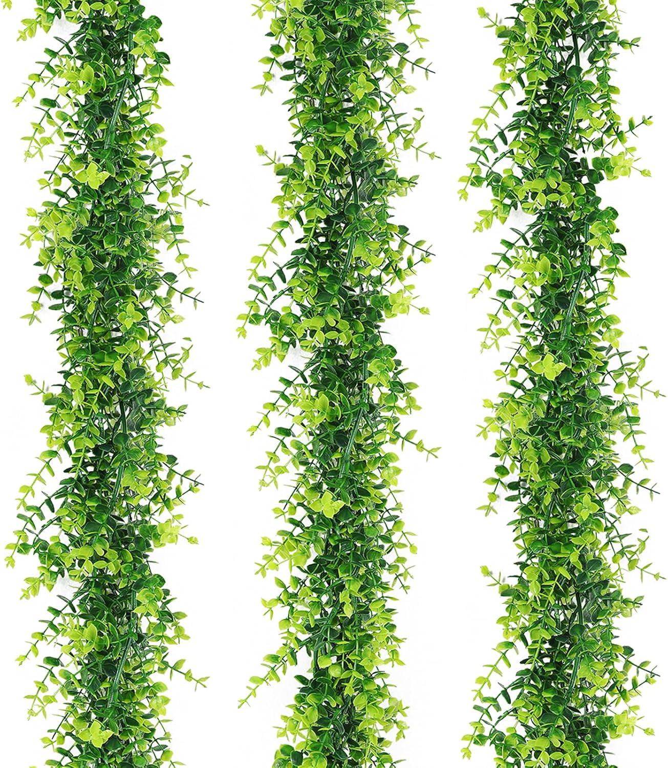 YoupWaven Artificial Eucalyptus Garland - Fake Greenery Leaves Vine ...