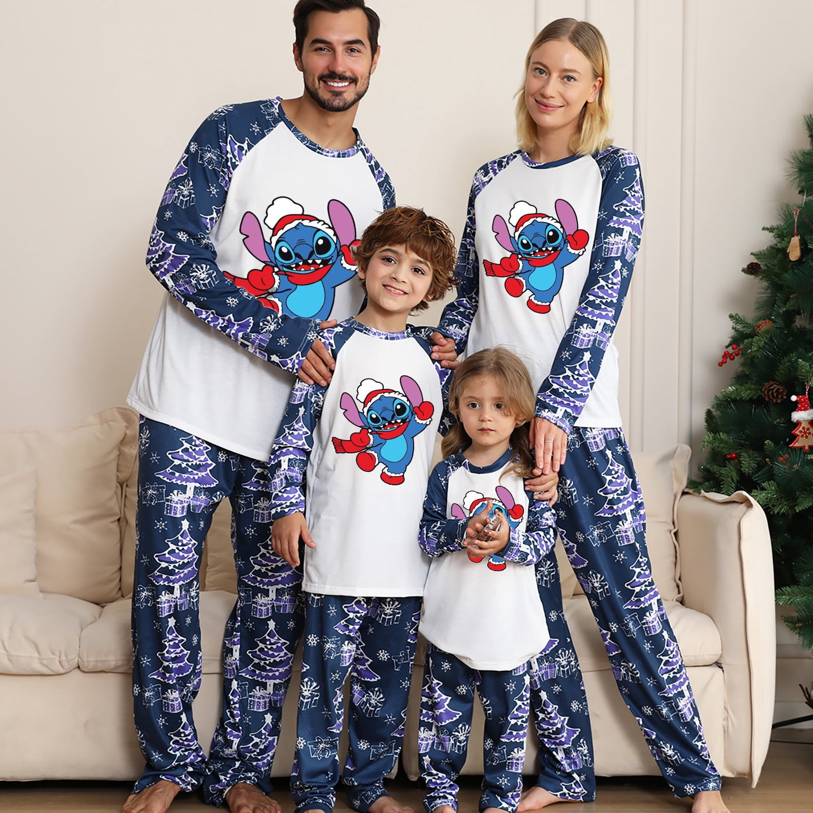 YoupWaven Christmas Stitch Pajamas Matching Sets - Stitch Family ...