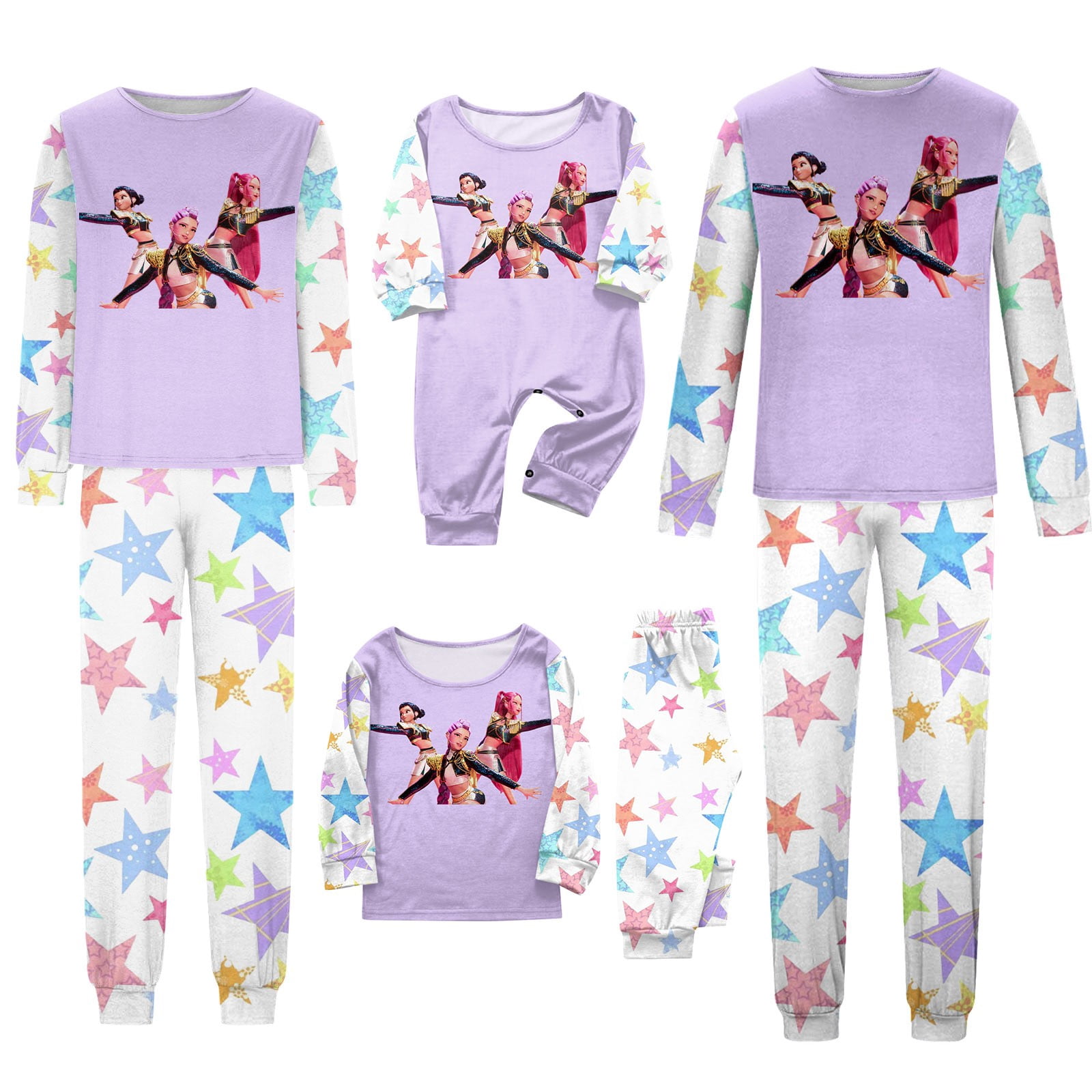 YoupWaven Demon Matching Pajamas Set, Sleep Sets with Demon Prints ...