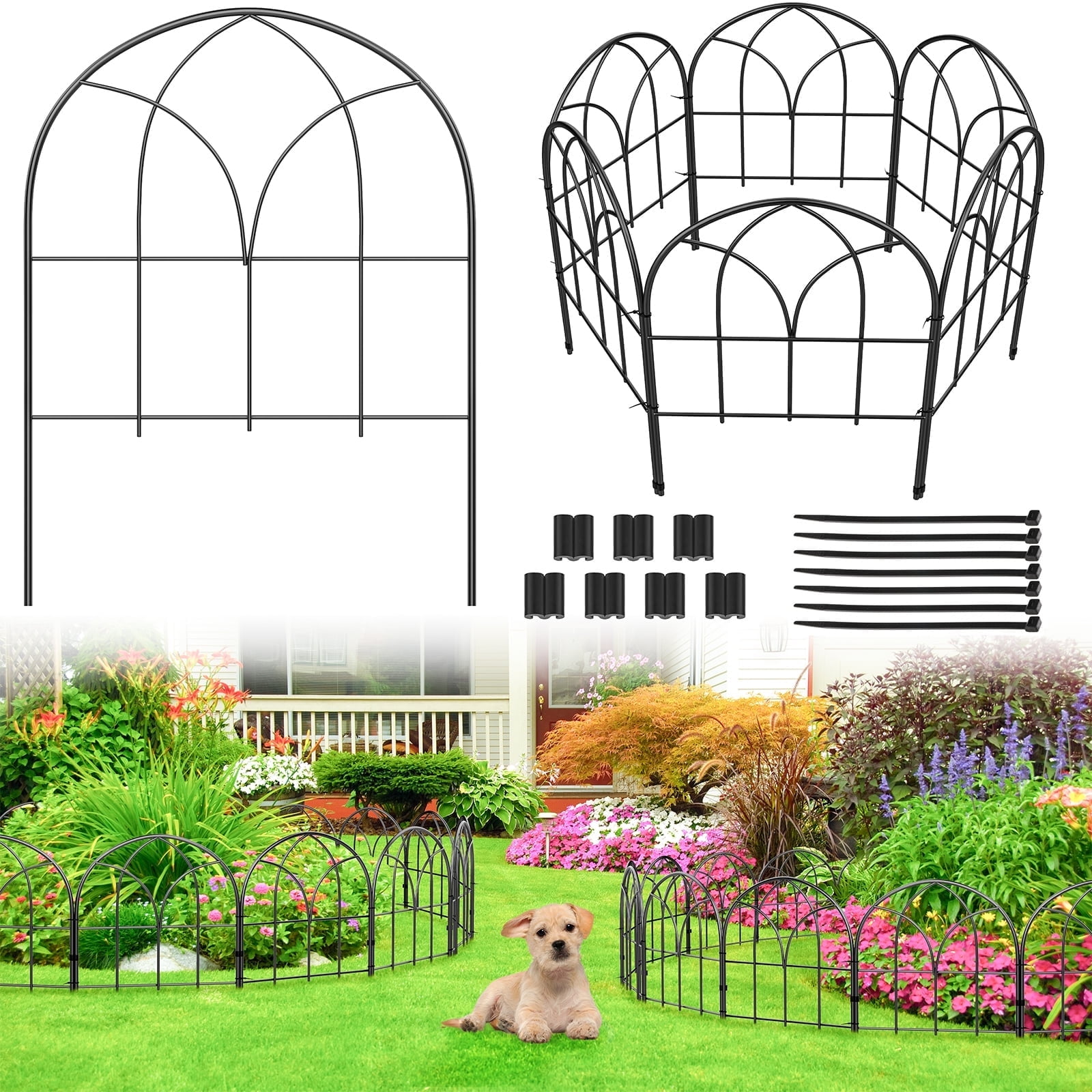Youpehom Small 11.81"*16.53" Decorative Garden Fencing Border, No Dig ...