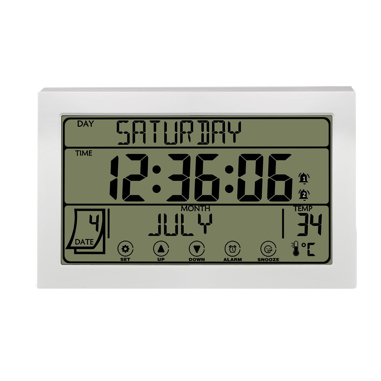 Youpineg Clock Wireless Indoor/Outdoor Temperature Atomic Clock Battery ...
